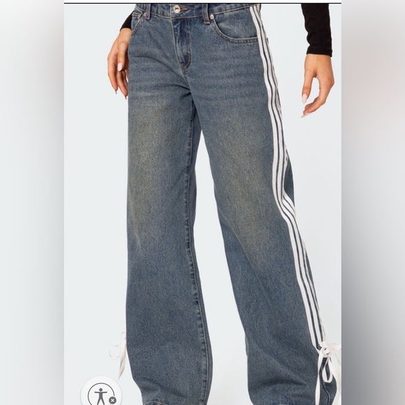 Edikted | Jeans | Pacsun Washed Low Rise Bow Ribbon Baggy Jeans | Poshmark